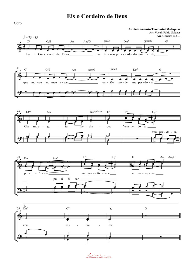 Eis o Cordeiro de Deus - Coro | PDF