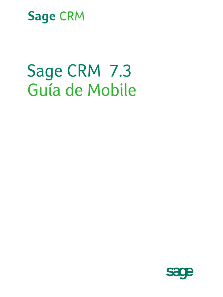 Sage CRM 7.3 Mobile Guide - ES | PDF | Aplicación movil | Tableta