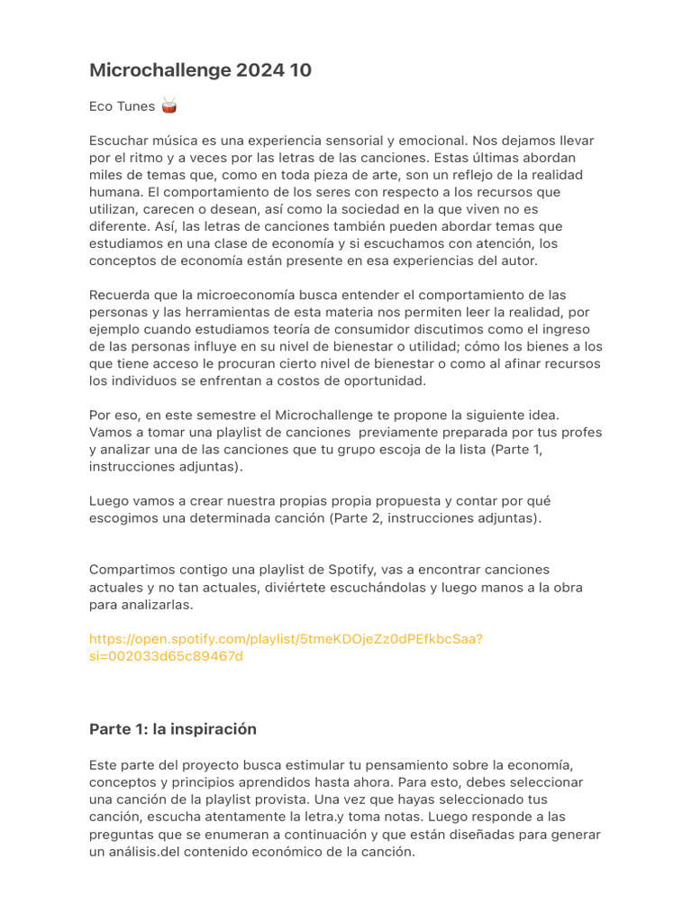 Microchallenge 2024 10 | PDF | Canciones | Comportamiento