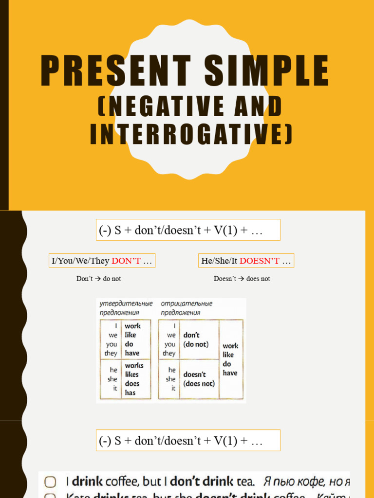 Present Simple Negative and Interrogative | PDF