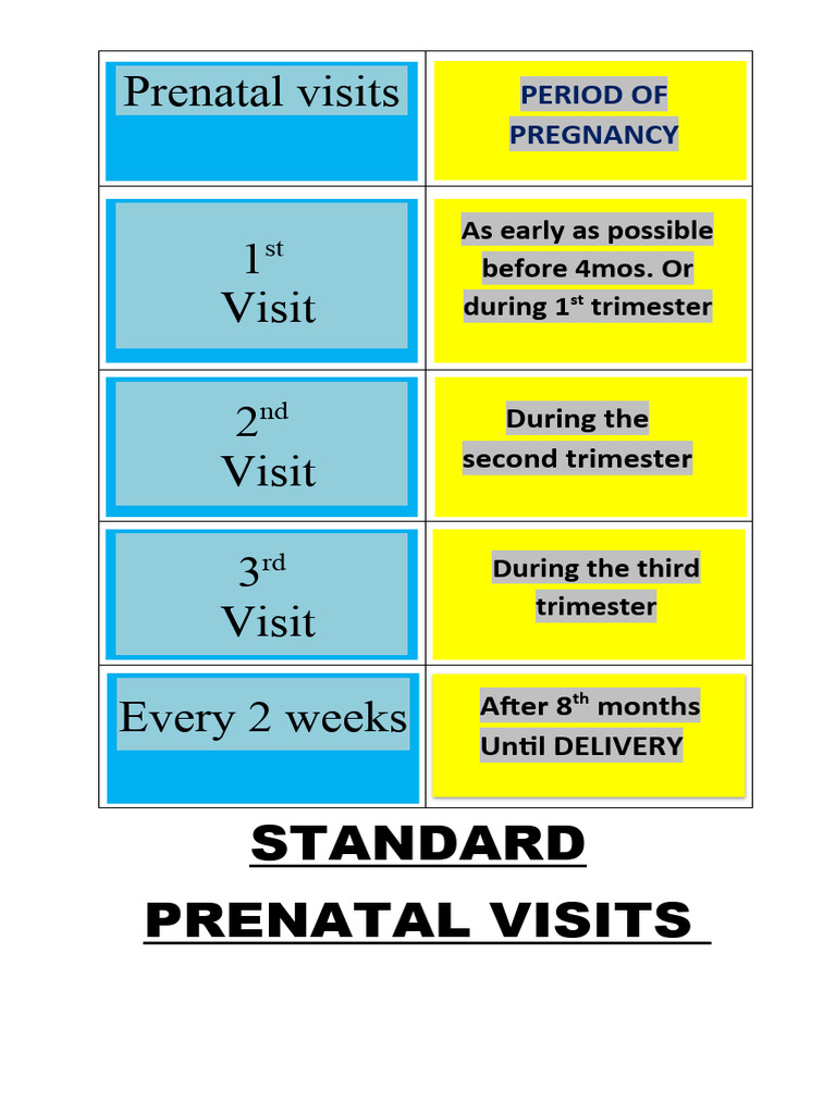 Standard Prenatal Visits | PDF