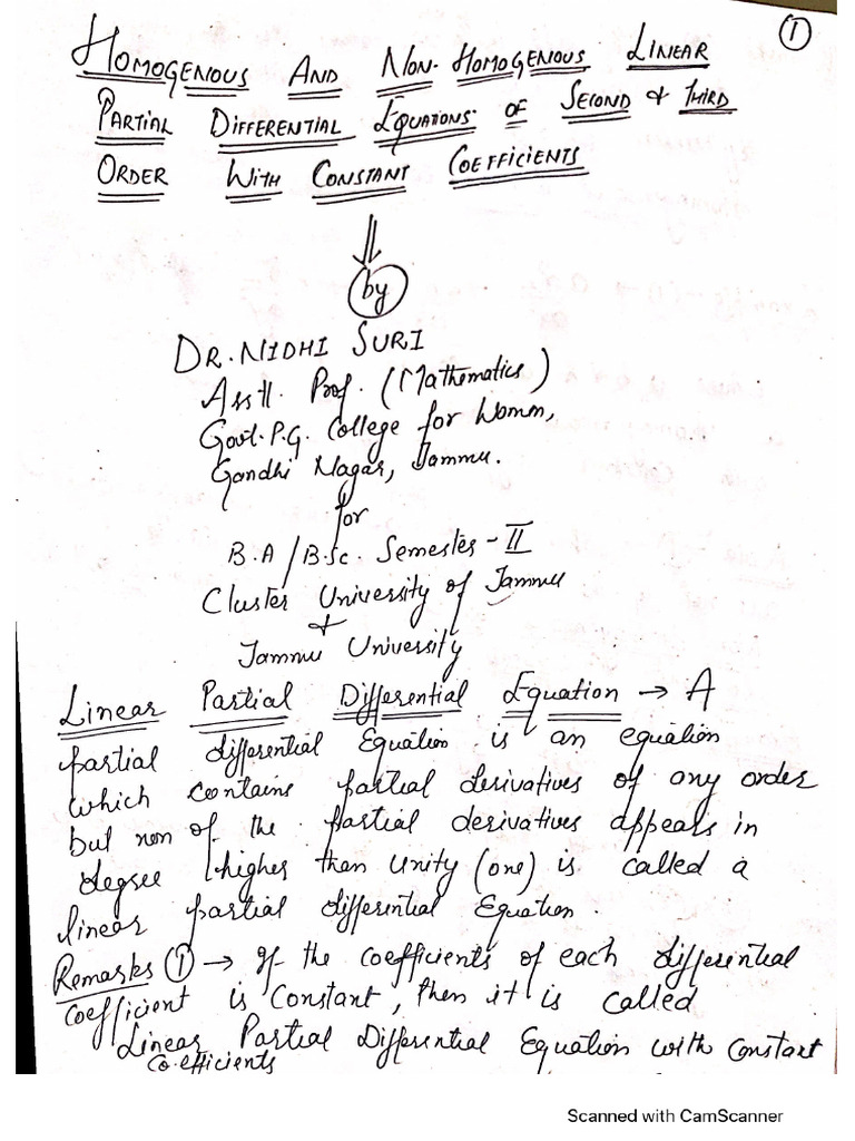 1587362021unit-5 Homogeneous &non - Homogeneous P.d-20200417134504 | PDF