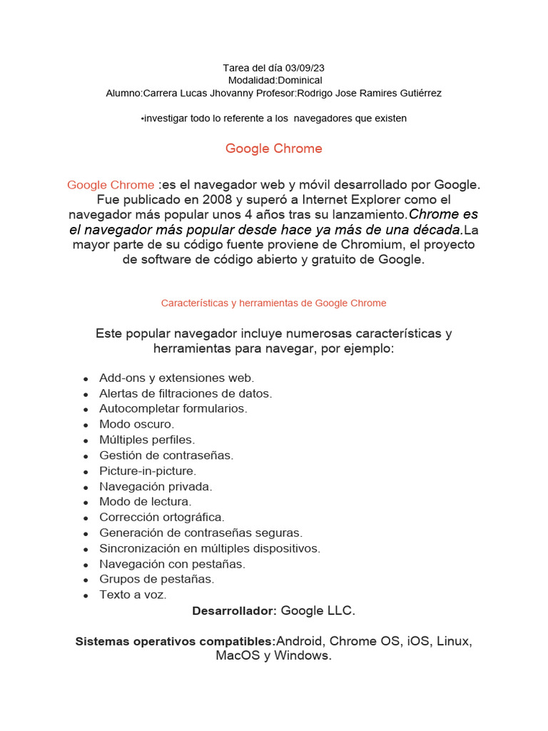 Tarea de Informã Tica 2 | PDF | Safari (navegador web) | explorador de Internet