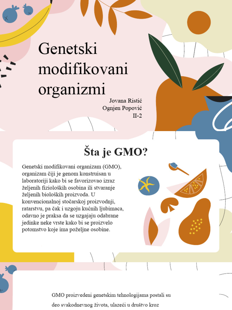 Genetski Modifikovani Organizmi - Prezentacija | PDF