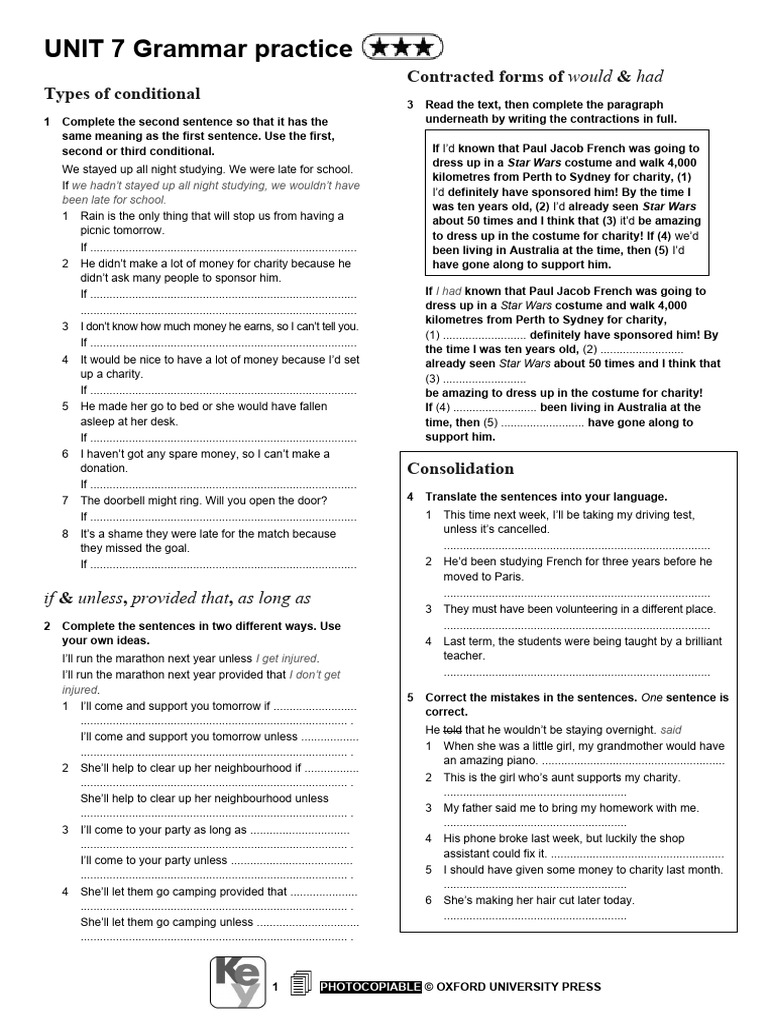 Grammar Unit 7 3star | PDF