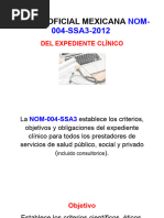 ? Guía de La NOM-004-SSA3-2012 Sobre Expediente Clínico | PDF | Medicina | Especialidades Medicas