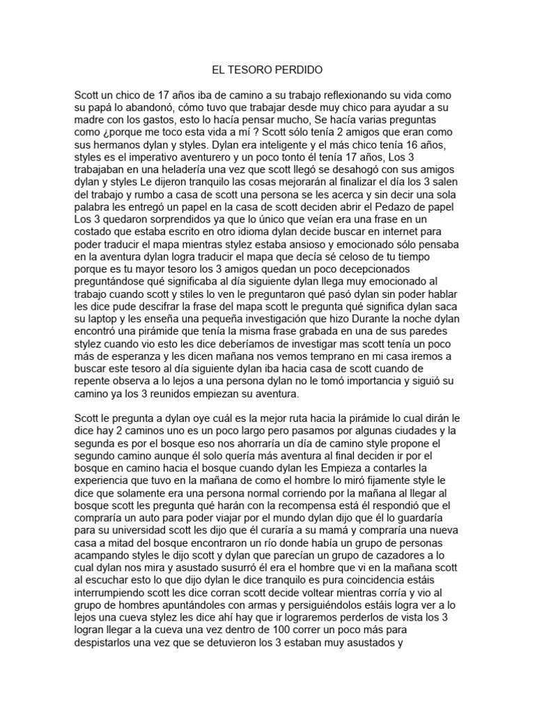 La búsqueda del tesoro perdido | PDF