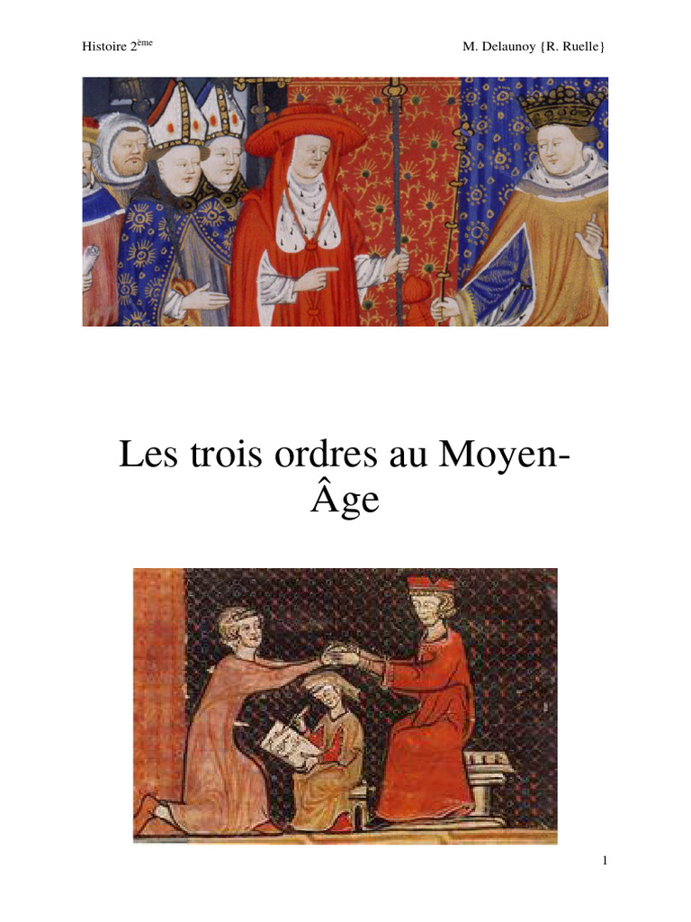 Les Trois Ordres au Moyen Âge | PDF | Servage | Moyen-Âge