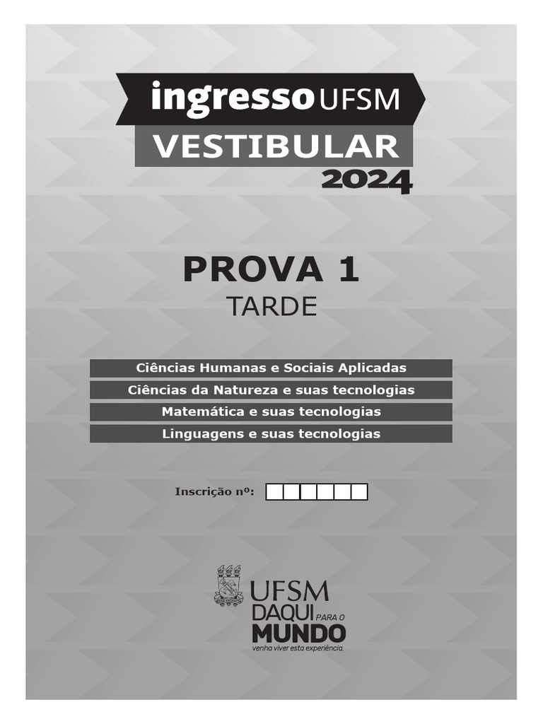 Vestibular Prova 1 Ufsm 2024 | PDF | Cães