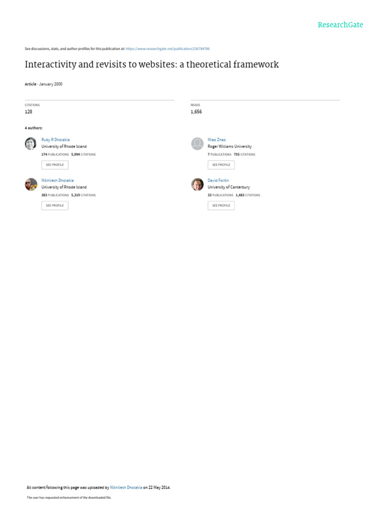 Interactivity and Revisits To Websites A Theoretic | PDF