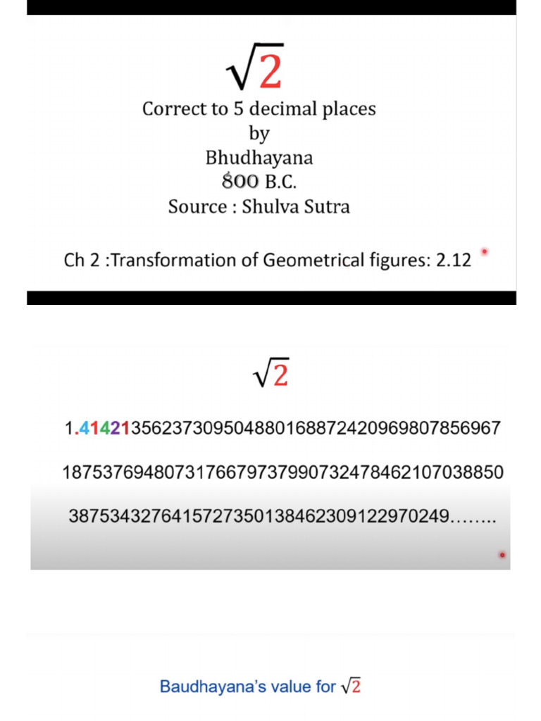 Square Root 2 by Baudhayana | PDF