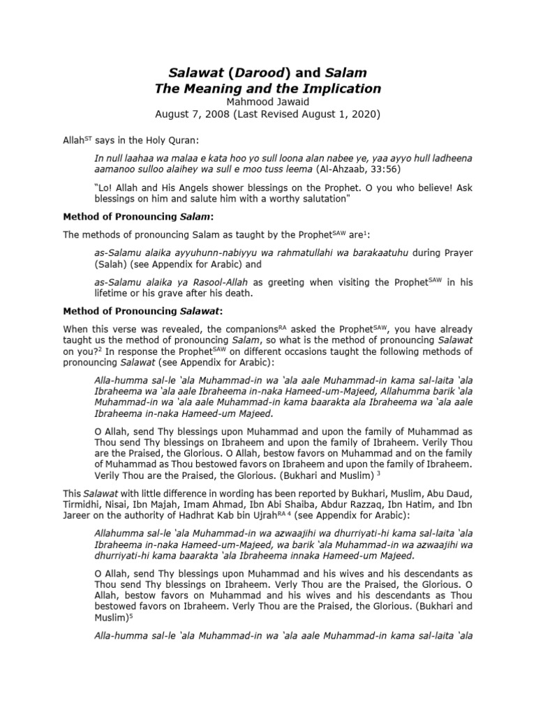 Salawat Darood and Salam the Meaning and (1) 230211 003125 | PDF | Prophets And Messengers In ...