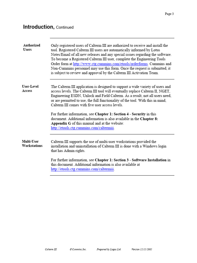 7667-UMPM-05-Calterm III User Manual 5 | PDF