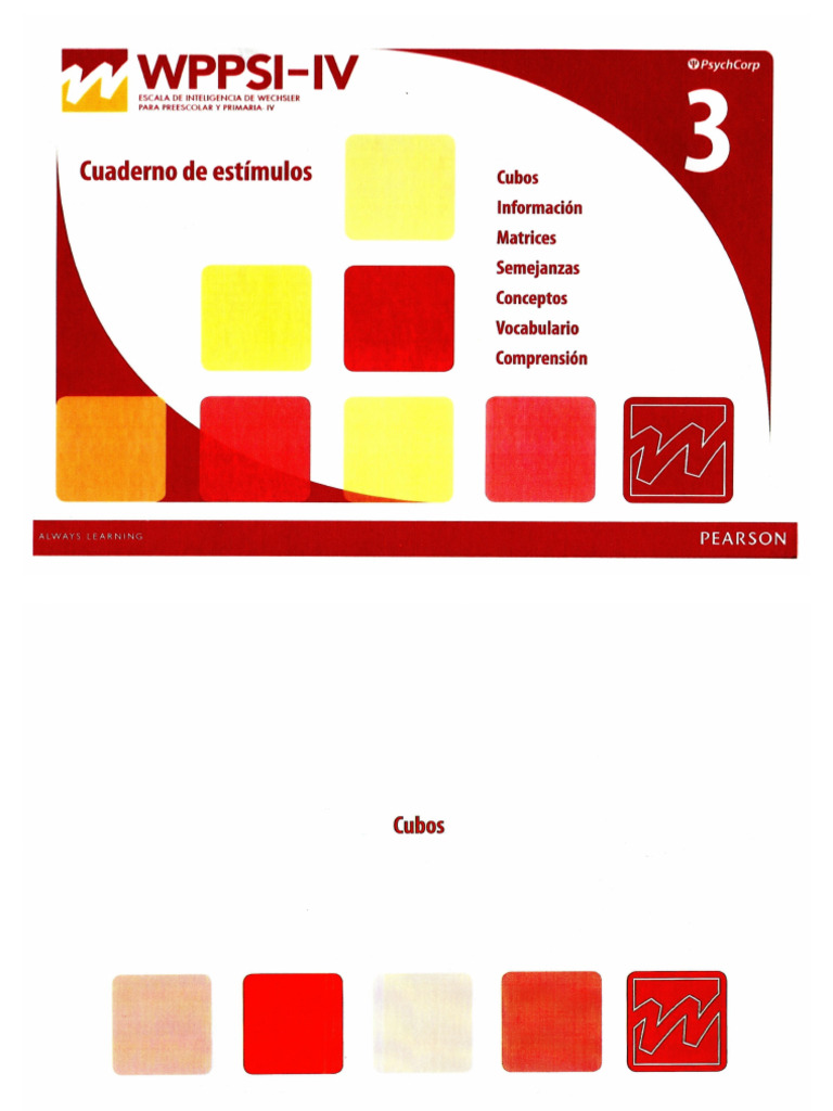 05.-Cuadernillo 3 WPPSI IV | PDF