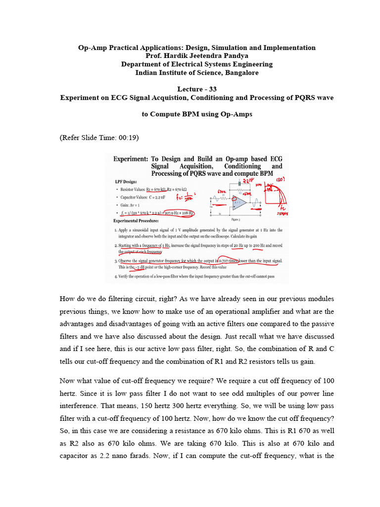Lec 33 | PDF | Low Pass Filter | Amplifier