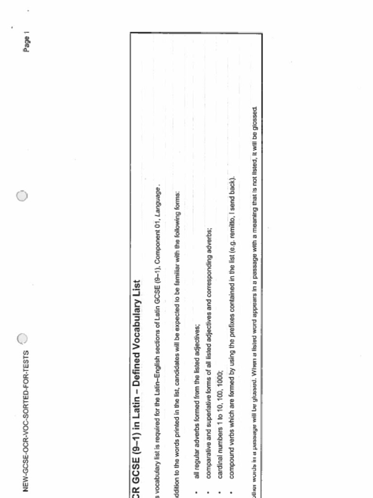 GCSE Vocab List by Test | PDF