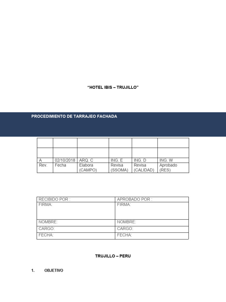 PR - 007 - Procedimiento de Tarrajeo Fachada | PDF | Aluminio | Sistema ... PR - 007 - Procedimiento de Tarrajeo Fachada | PDF | Aluminio | Sistema ...