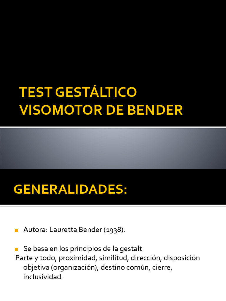 Test Gestáltico Visomotor de Bender | PDF | Memoria | Sicología