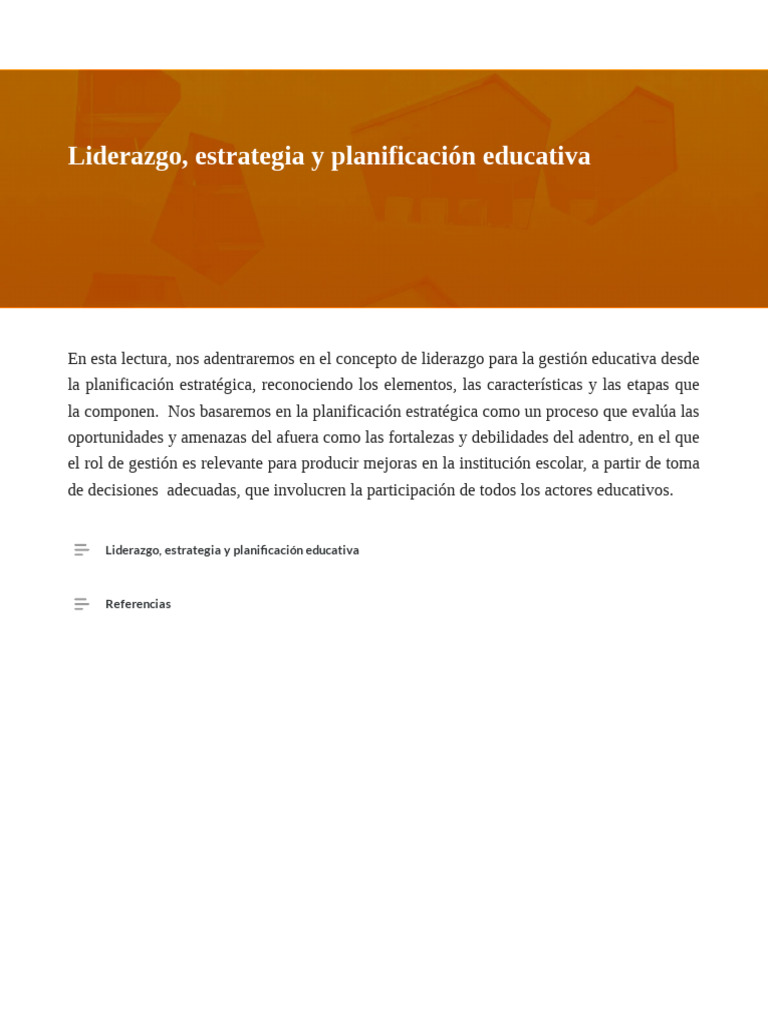 Liderazgo y Planificación Educativa | PDF | Planificación | Liderazgo