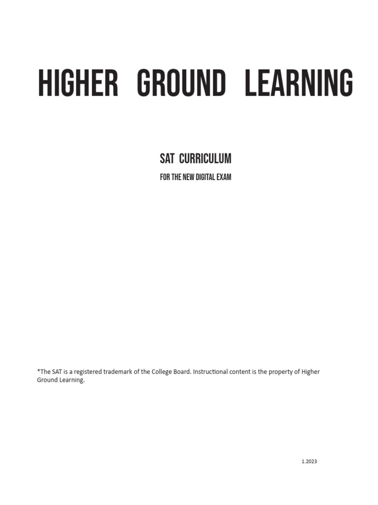 Digital SAT Curriculum | PDF | Reading Comprehension | Pronoun