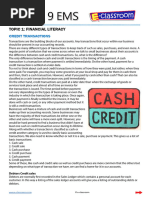 Grade 9 Financial Literacy Term 1 Cash Receipts Journal Study Notes | PDF