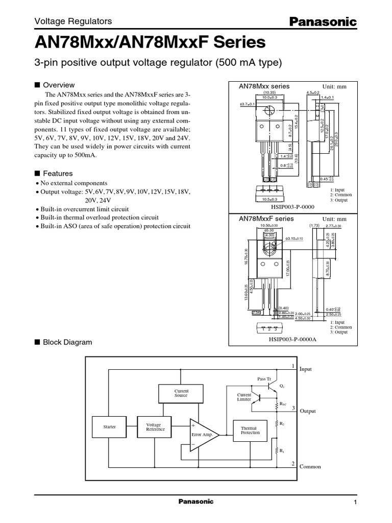AN78M12 Panasonic Elenota - PL | PDF | Electrical Components ...
