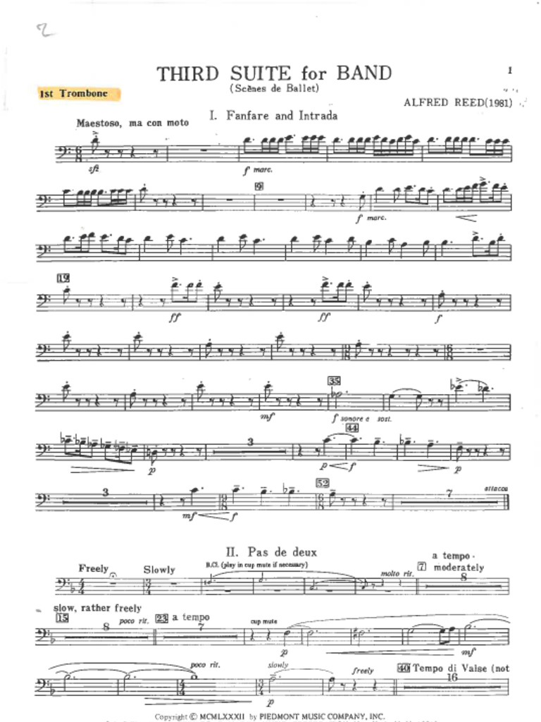 Alfred Reed - Excertos Trombones Sections | PDF