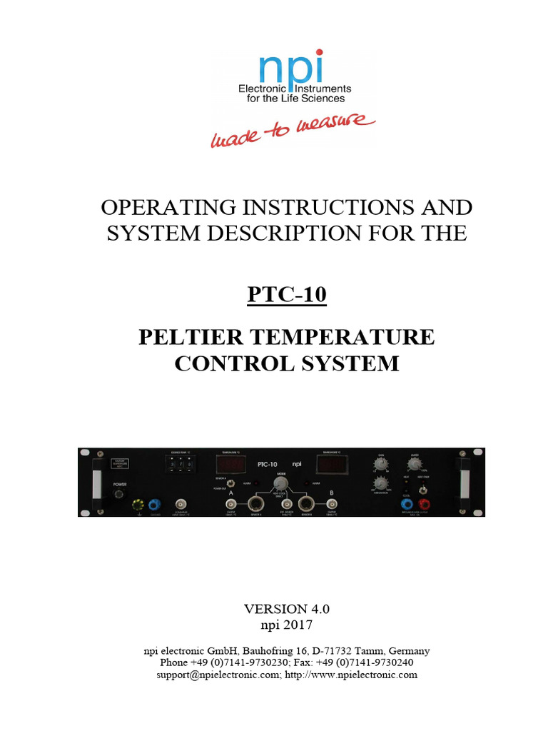 PTC-10_manual | PDF | Mains Electricity | Sensor