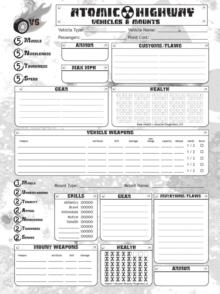 Atomic Highway Vehicle Mount Sheet | PDF | Vehicles | Transport