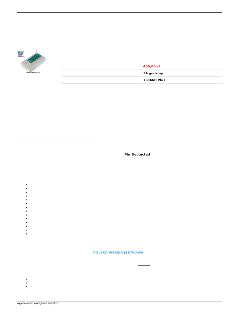 Tl866ii Plus Programator Uniwersalny | PDF