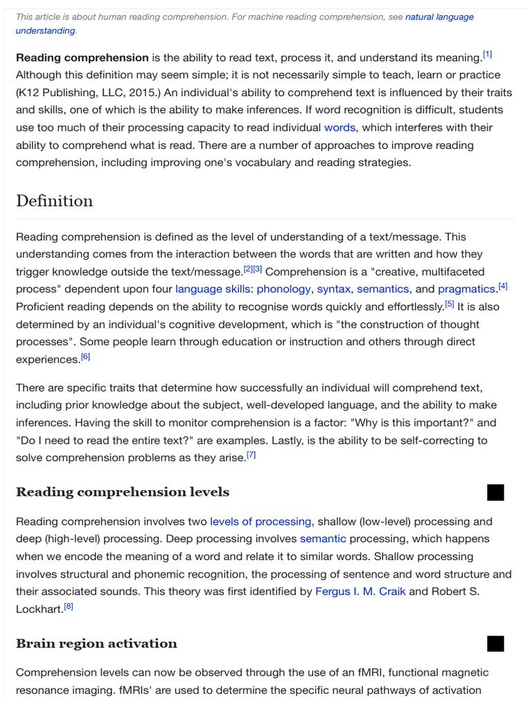 Enhancing Reading Comprehension Skills | PDF | Reading Comprehension ...
