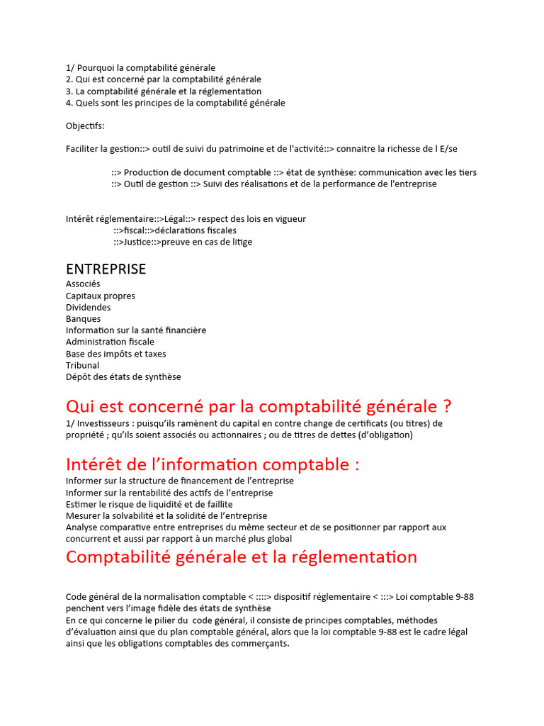 Cours Compta Générale Is | PDF | Comptabilité | Capitaux propres
