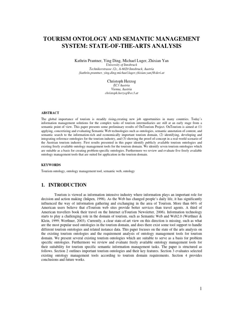 Tourism Ontology and Semantic Management | PDF | Cybernetics | Data Management