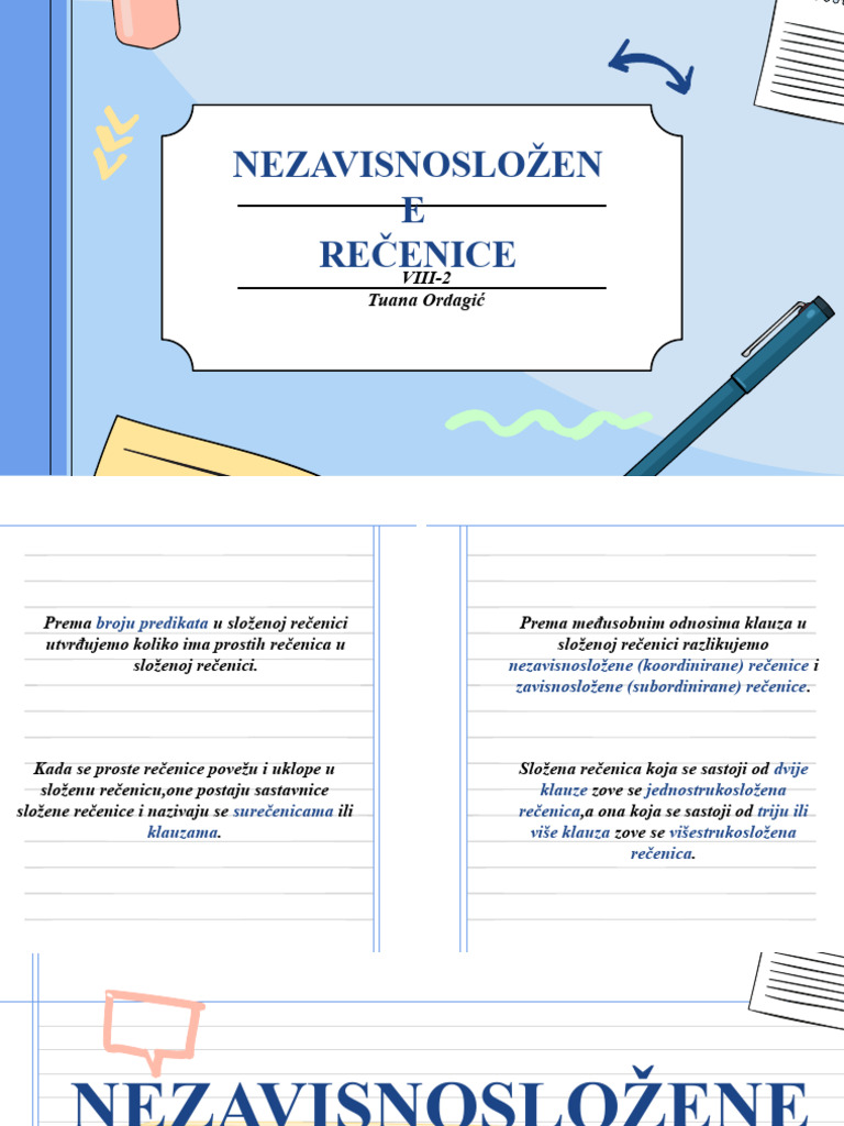 Nezavisnosložene Rečenice | PDF