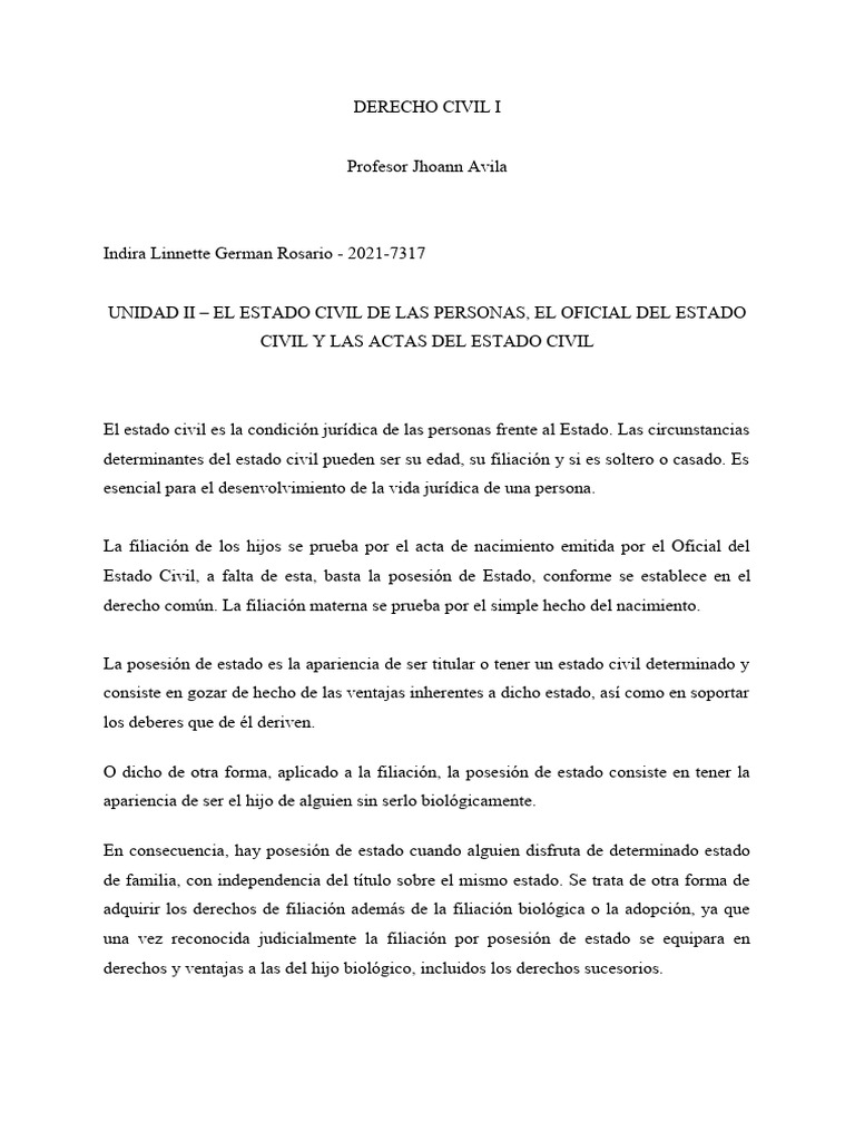 Estado Civil y su Registro Legal | PDF | Estado (política) | Divorcio