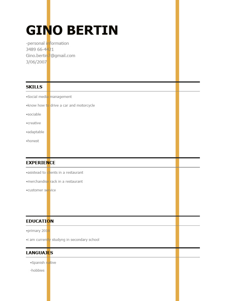 Gino Bertin: - Personal Information 3489 66-4421 3/06/2007 | PDF