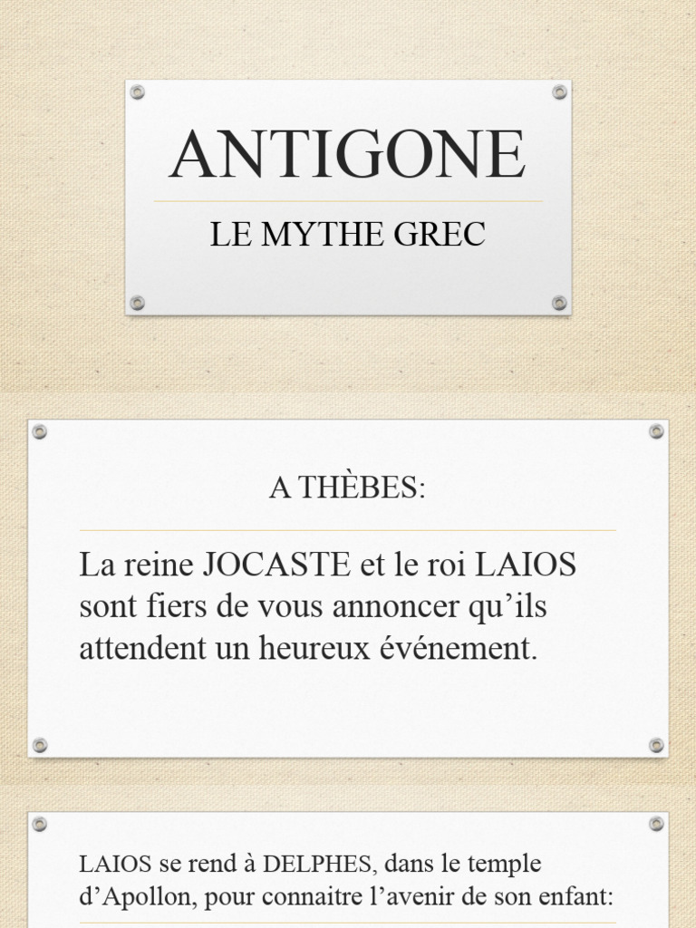 Antigone | PDF | Œdipe | Mythologie de Thèbes