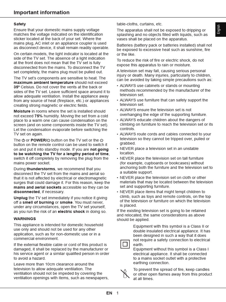 Manuale TV TCL | PDF | Hdmi | Electricity