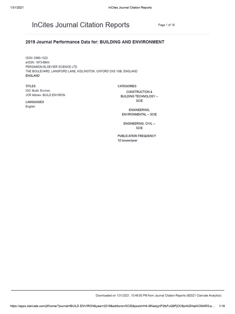 Building and Environment | PDF | International Standard Serial Number | Science