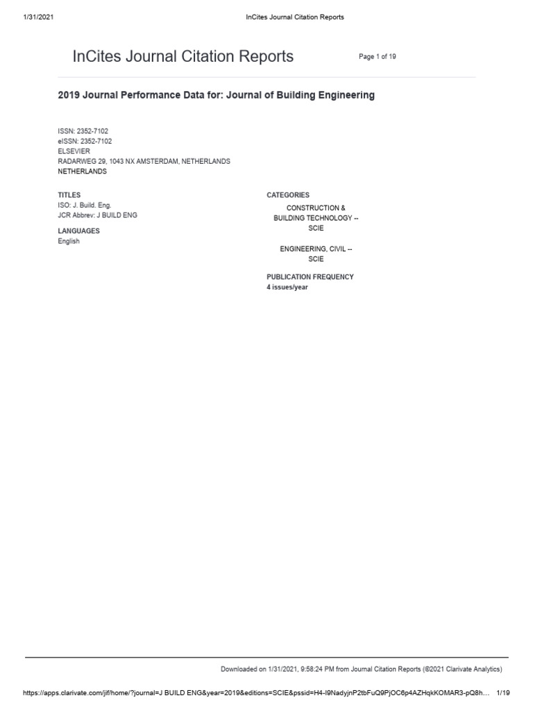 Journal of Building Engineering | PDF | Scholarly Communication