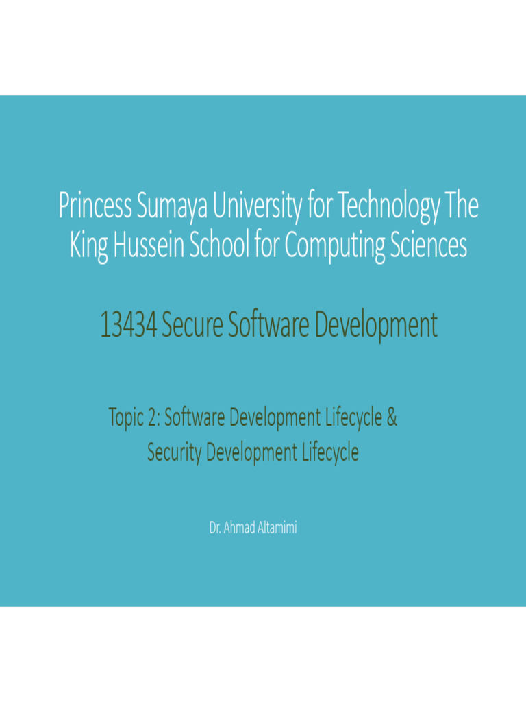 02.2 Security Development Lifecycle | PDF