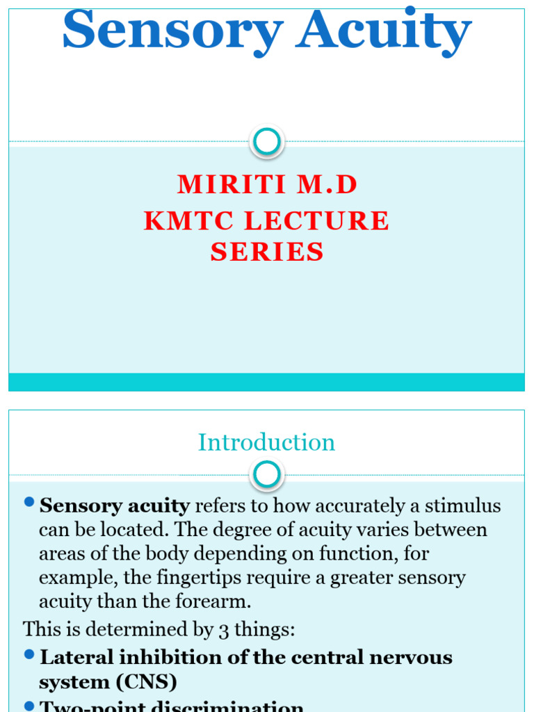 Sensory Acuity | PDF | Perception | Neuron