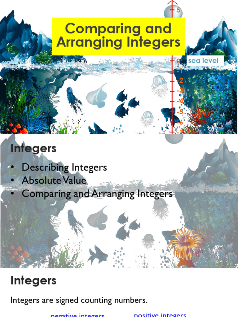 M1 Comparing and Arranging Integers | PDF | Integer | Numbers