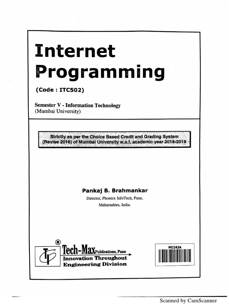 Internet Programming Techmax Semester 5 Information Technology ...