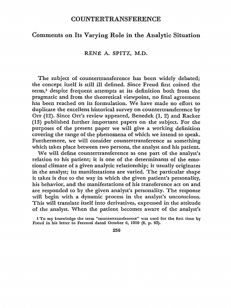 Countertransference | PDF | Psychoanalysis | Neurosis