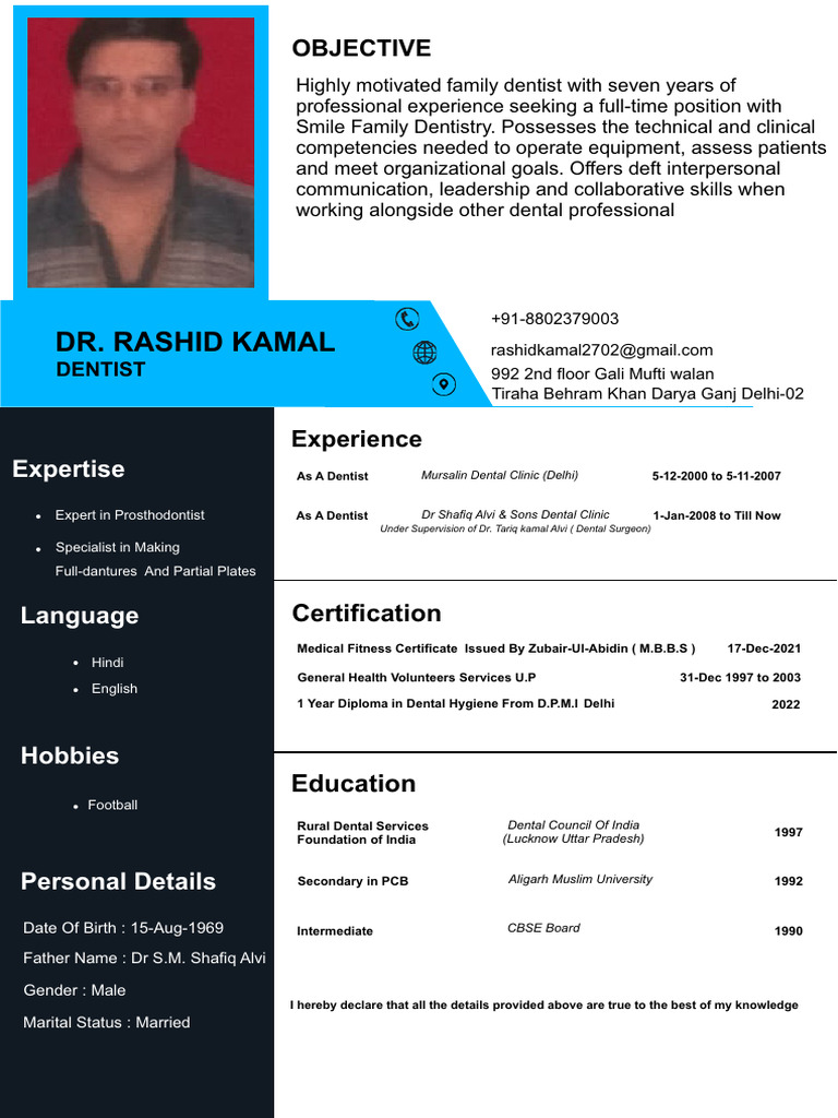 Resume Dentist | PDF | Dentistry | Health Care