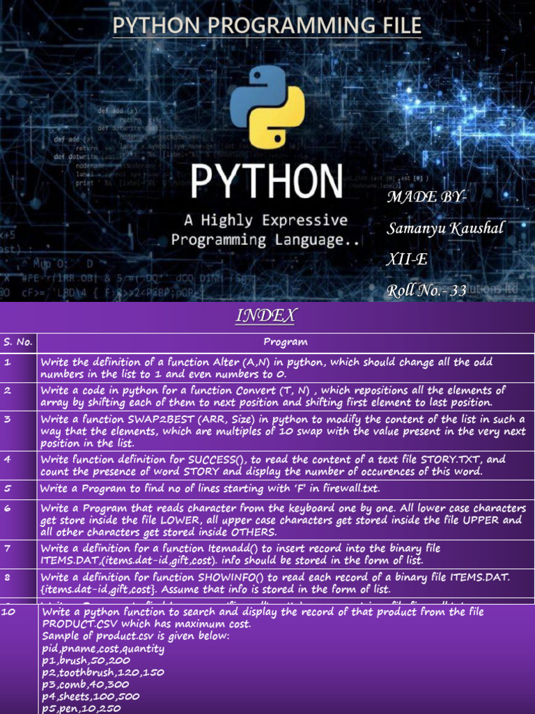 Samanyu Kaushal-Program File | PDF | Text File | Function (Mathematics)