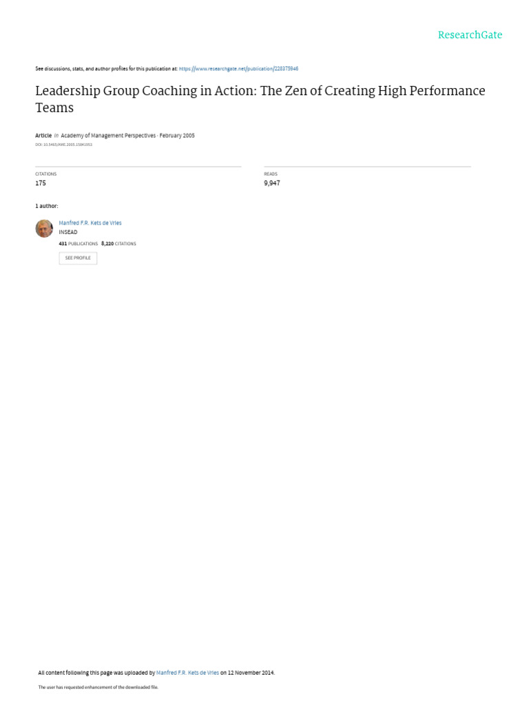 Leadership Group Coaching for Teams | PDF | Leadership | Psychology