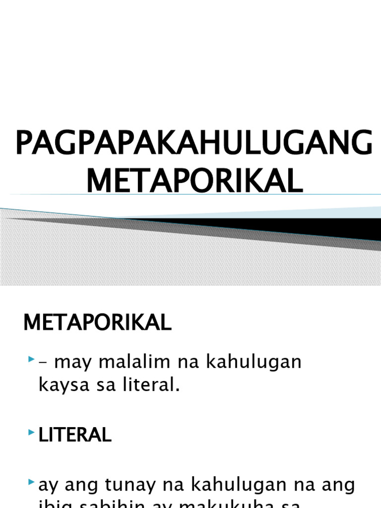 PAGPAPAKAHULUGANG Metaporikal - 053749 | PDF