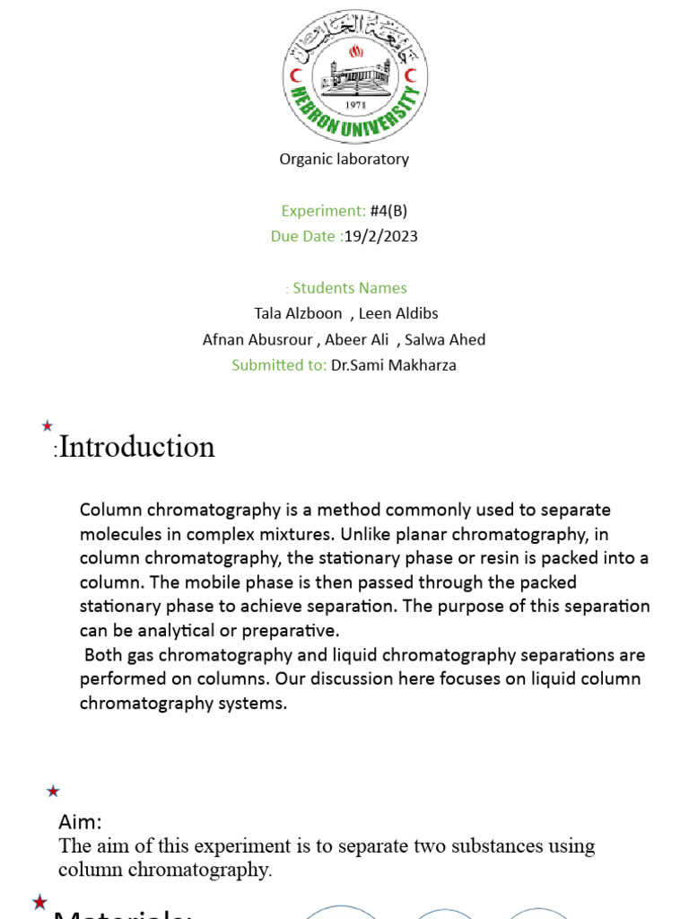 تجربة فصل ثاني | PDF | Chromatography | Elution